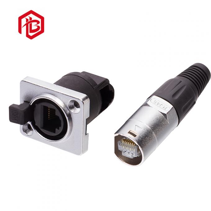 PVC / Rubber 36V RJ45 Waterproof Connector 1.5A Ethernet Bulkhead Connector