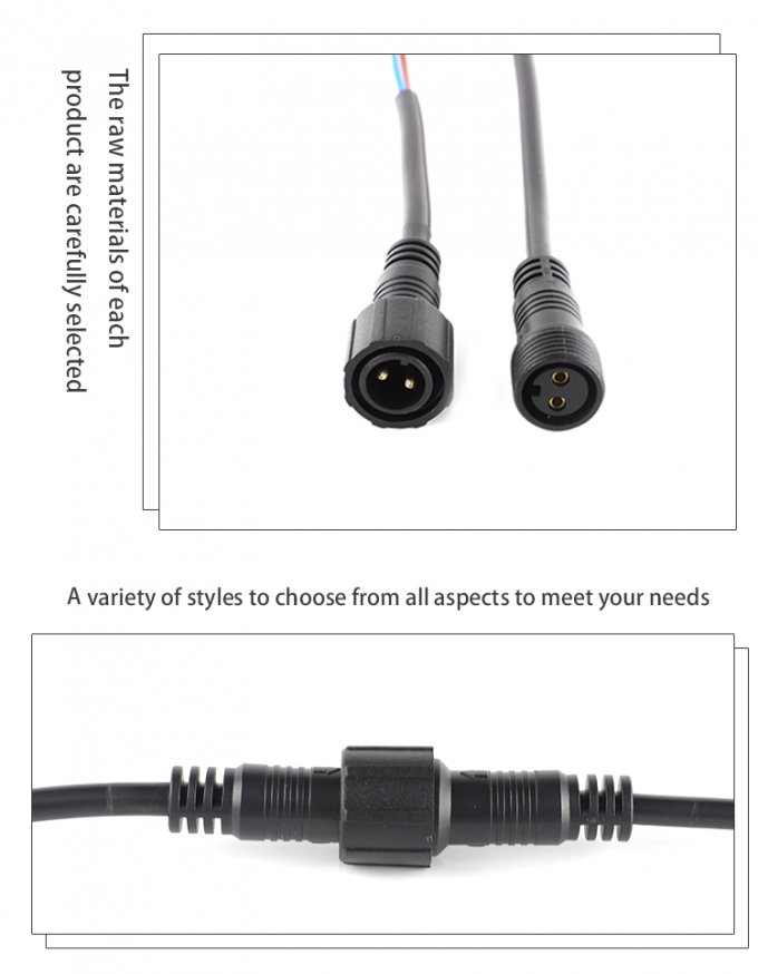 Pvc M18 IP67 Male Female Connector 2 Pin Waterproof Connector