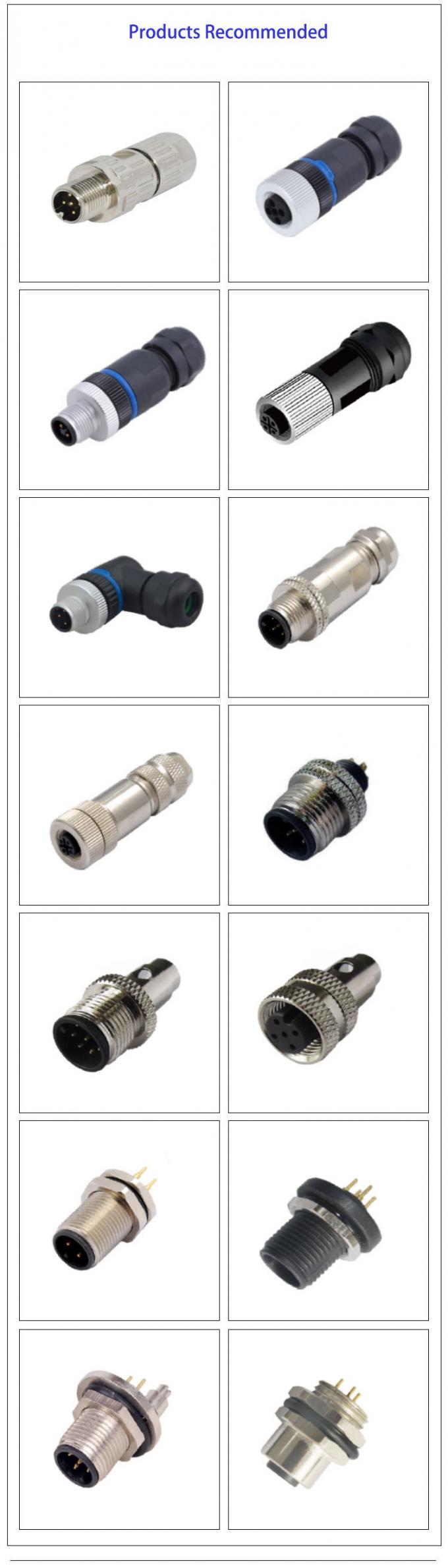 M12 Moulded Cable Connector Waterproof Right Angled Male / Female ...