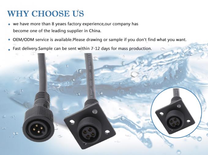 Flange Socket M15 3PIN 4PIN Panel Mounting Connector To Wire Connector