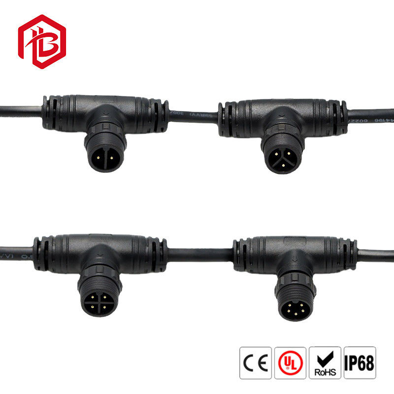 T Type 3 Way 2 3 Pin Waterproof Electrical Connectors IP68 For Lighting ...