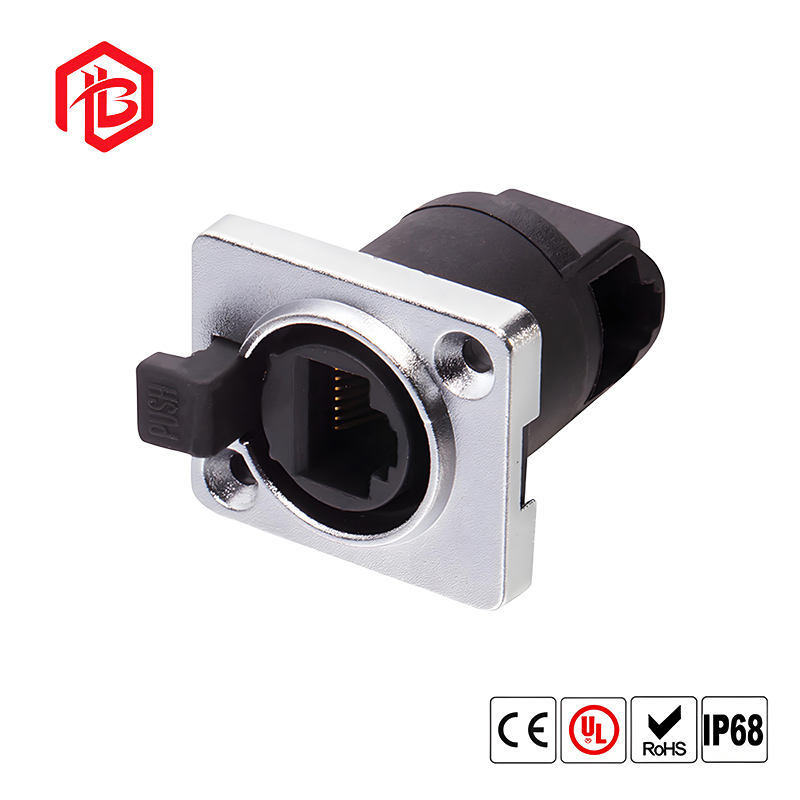 IP68 Waterproof RJ45 Connector - 8-Pin Panel Mount Ethernet Jack